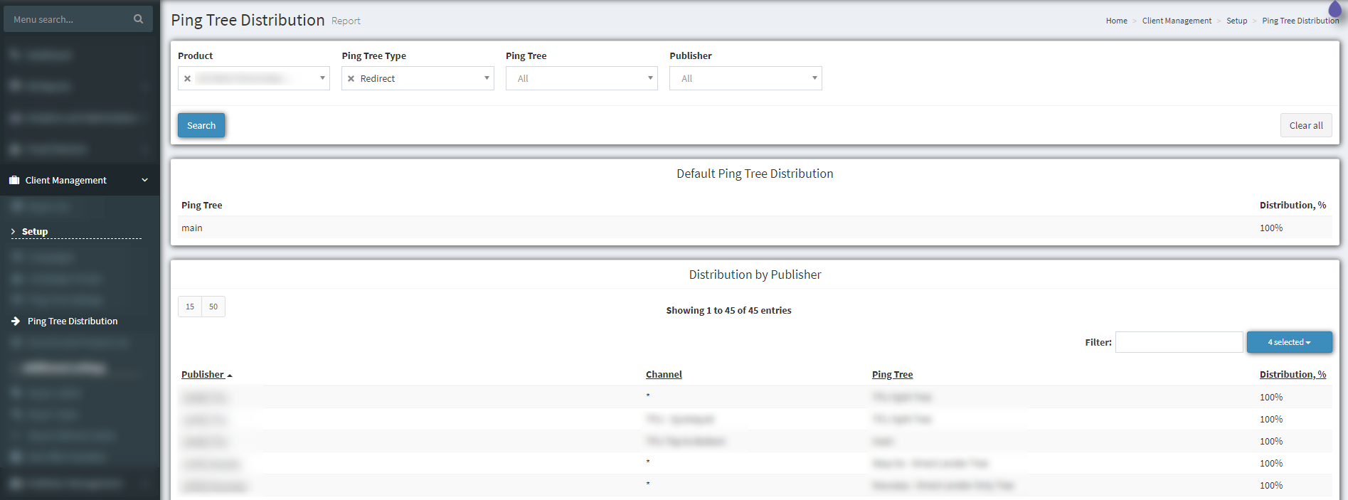 Ping Tree Distribution